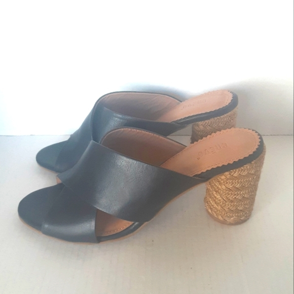 Crevo | Shoes | Euc Crevo Presley Black Crossover Leather Slide ...